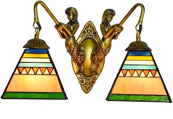 FYZDLAOR Mermaid Wall Light,Tiffanystyle Vanity Lights Sconce with ...