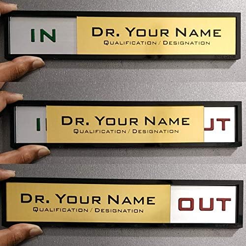 "Your Name in/Out" SMEDOR Professional Sliding Sign Board - on-Door ...