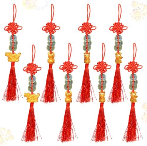 Amazon.com: Hying 8 Strings Chinese New Year Lucky Coins Charms Chinese ...