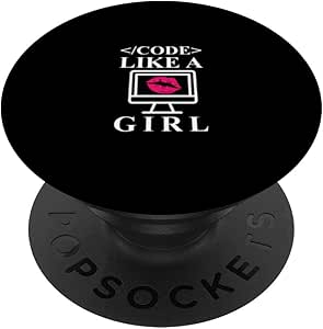 Amazon.com: Code Like A Girl Programming Coder Programmer PopSockets Swappable PopGrip : Cell ...