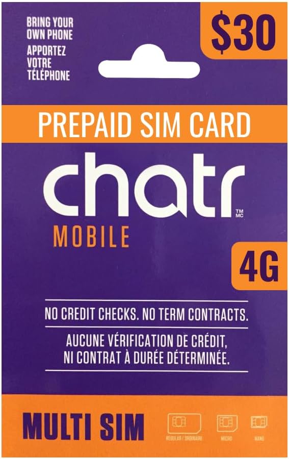 Amazon.com: Chatr Mobile 4G LTE Prepaid 30$ SIM Card Starter Kit ...