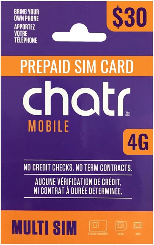 Amazon.com: Chatr Mobile 4G LTE Prepaid 30$ SIM Card Starter Kit ...