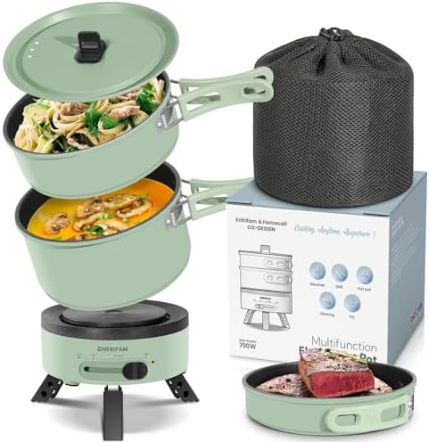 ENFRIFAM Portable Electric Hot Pot 1.8L Multicooker Hotpot Pot with ...