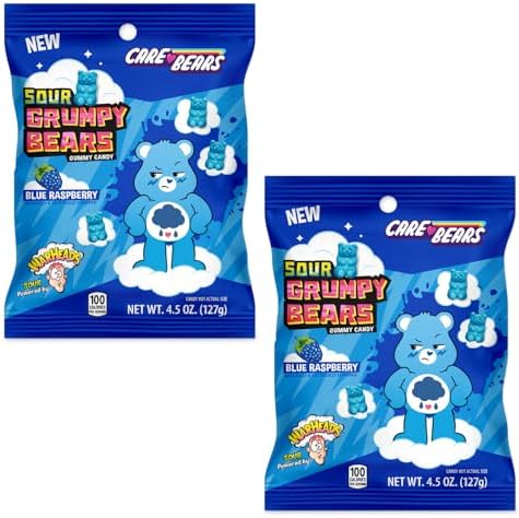 Amazon.com : WARHEADS Care Bears - Sour Grumpy Bears - Blue Raspberry ...