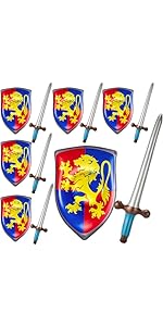 Amazon.com: Poen 24 Pcs Inflatable Sword and Shield Knight Party Favors ...