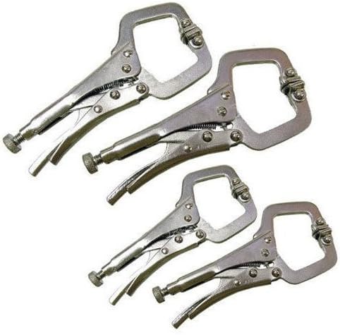 4 Pack 4" & 6" Adjustable C Clamps Locking MOLE Grip C-CLAMP Welding ...