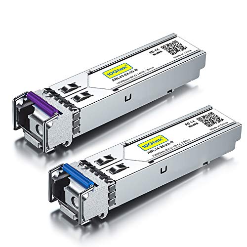 A Pair of 1.25G SFP Bidi Transceiver, LC Single-Mode Single Fiber ...