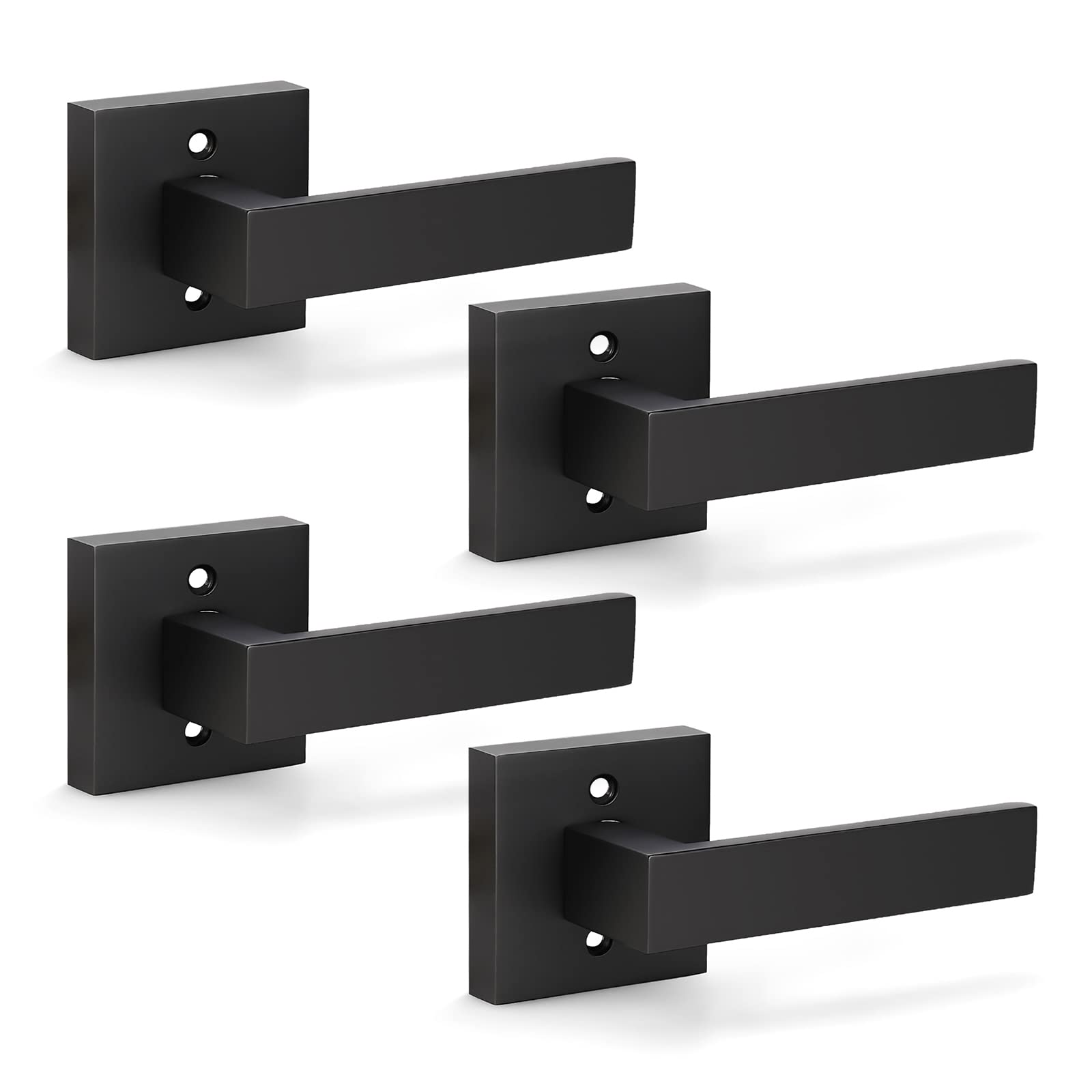 KNOBWELL 4 Pack Interior Black Door Handles Dummy Door Knobs No ...