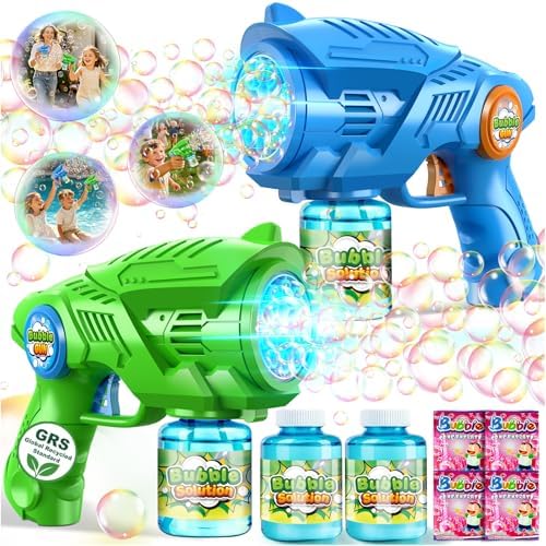 Amazon.com: Bubble Gun Machine for Kids 4-8: 2-Pack Automatic Bubble ...