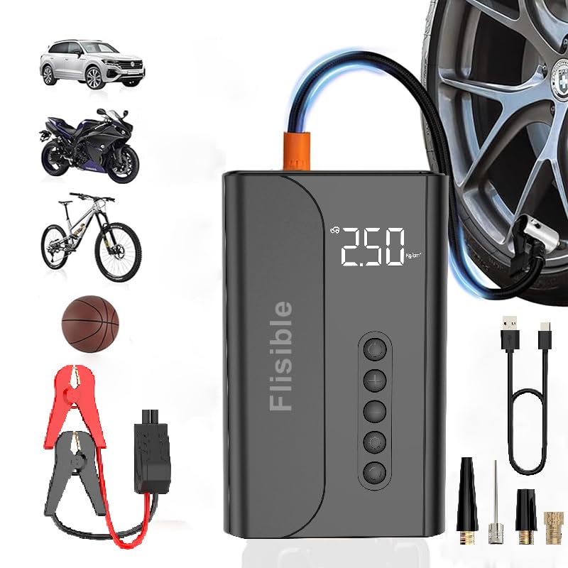 Amazon.com: Jump Starter with Air Compressor with Digital Screen ...