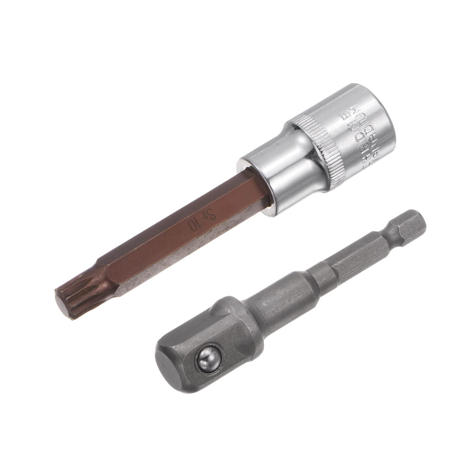 sourcing map M10 Spline Bit Socket, 1/2" Square Drive CR-V Sockets, S2 ...