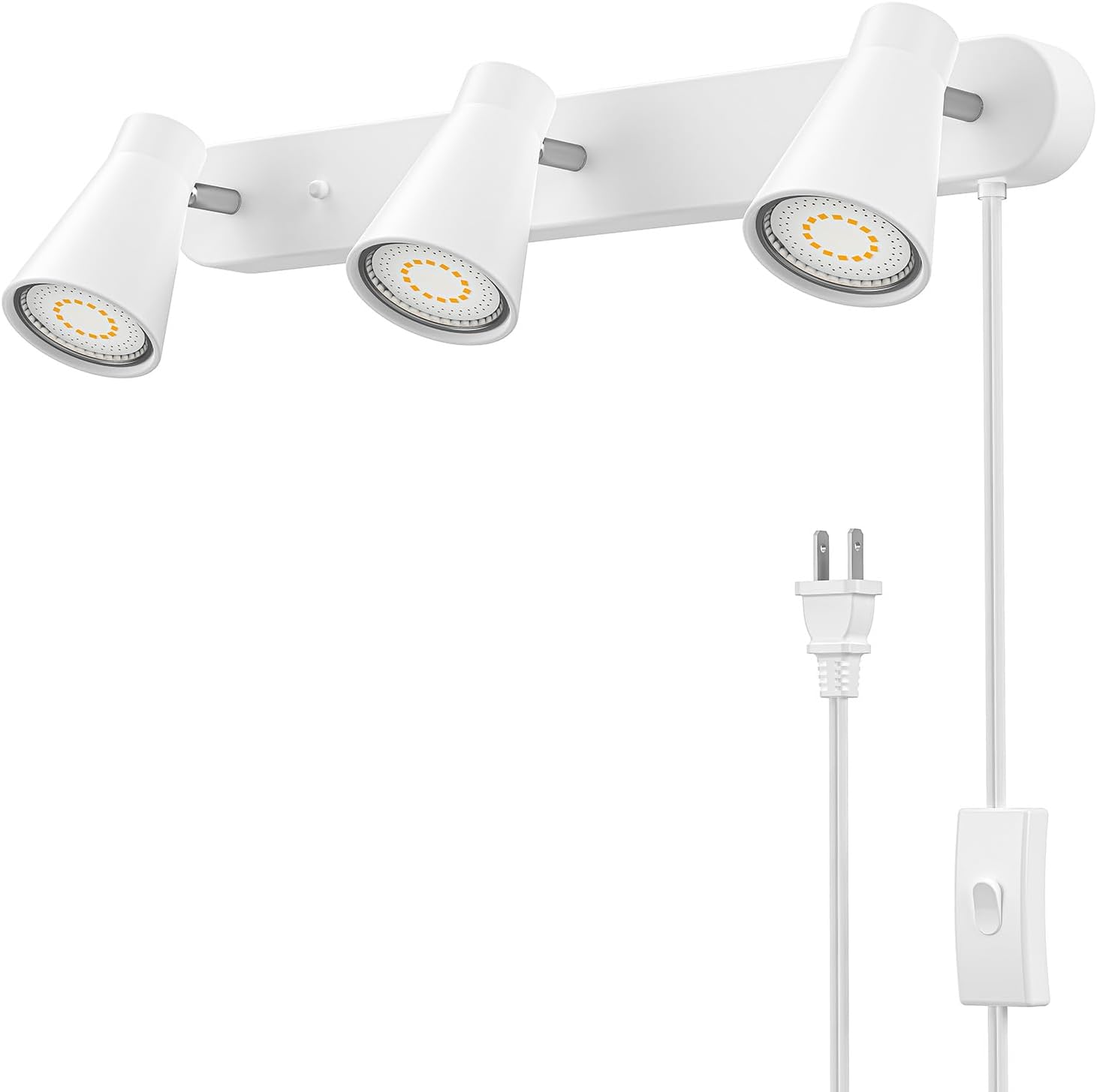 Plug-in Track Lighting LED, Track Light Fixtures Ceiling, Black 3-Light ...