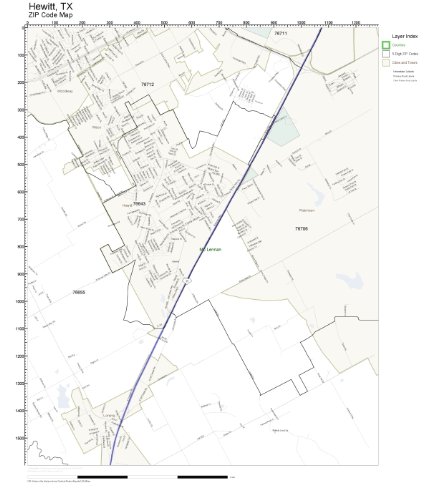 Amazon.com : ZIP Code Wall Map of Hewitt, TX ZIP Code Map Not Laminated ...