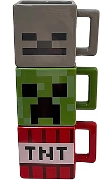 Zak Designs Minecraft Unique 3D Sculpted Ceramic Coffee Mug Set ...
