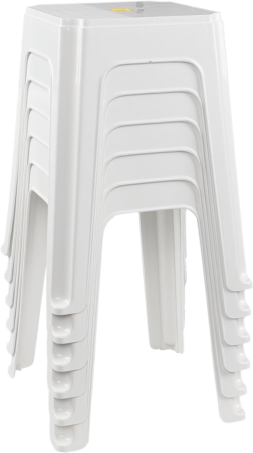 Amazon.com: Ponpong 18.7 Inch Plastic Stack Backless Stools, Classroom ...