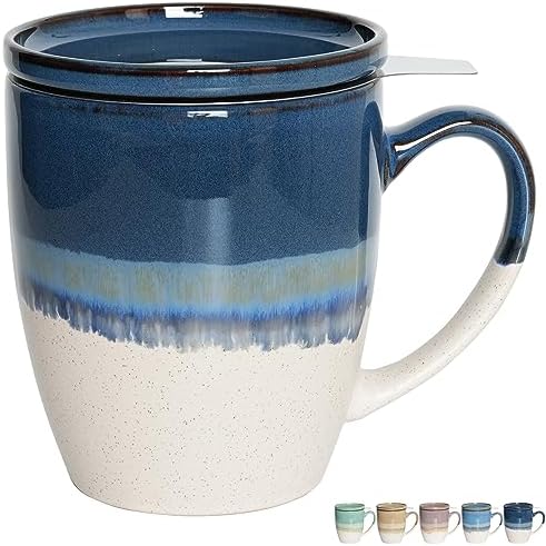 Amazon.com: Mora Ceramics Large Tea Mug with Loose Leaf Infuser and ...