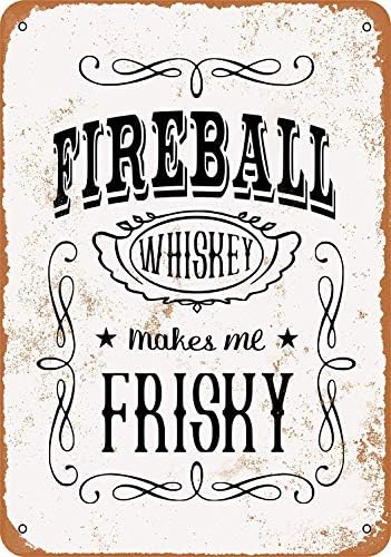 Amazon.com: 8 x 12 Tin Sign - Vintage Metal Sign Fireball Whiskey Makes ...