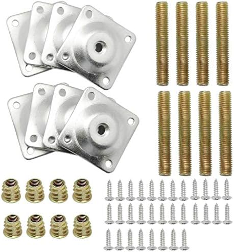 JZK Ensembles de 8 plaques de montage de pieds de meubles Plaques de ...