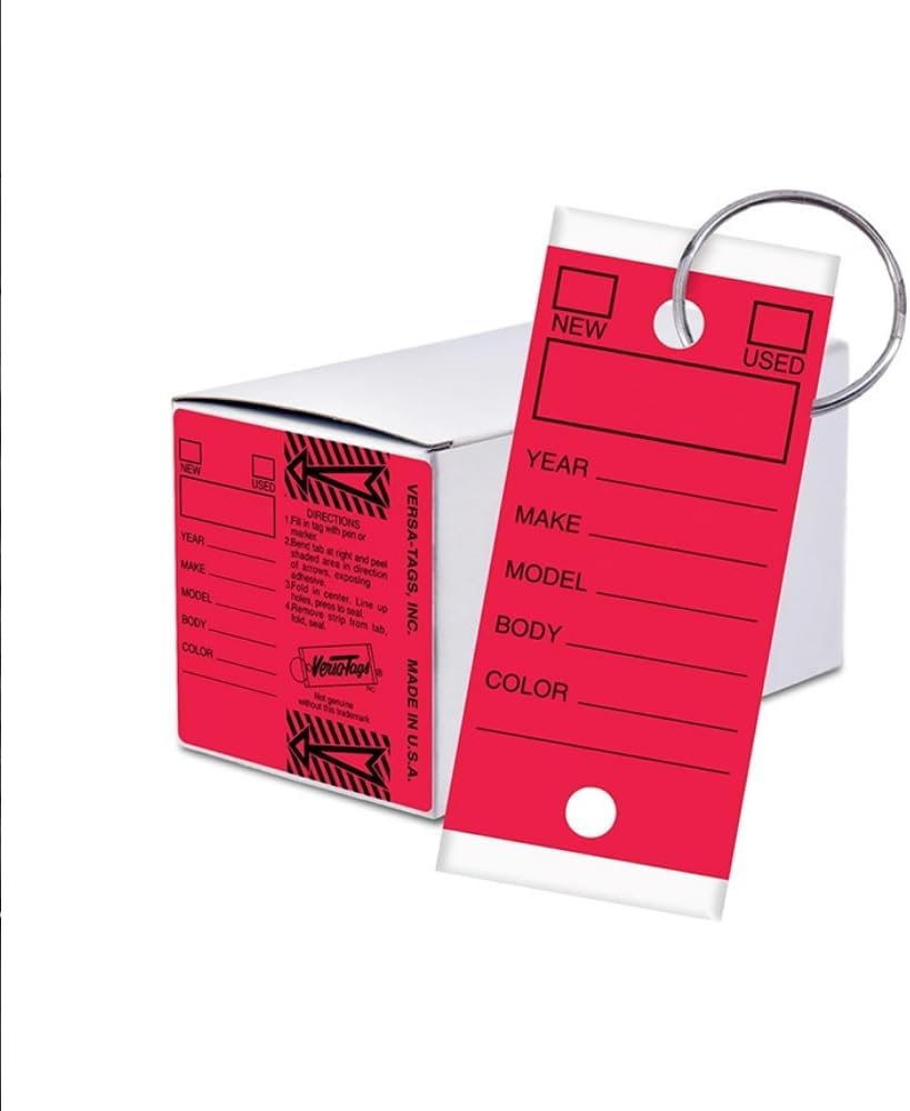 Amazon.com : Red Premium Genuine Versa Car Key Tags for Auto Car Truck ...