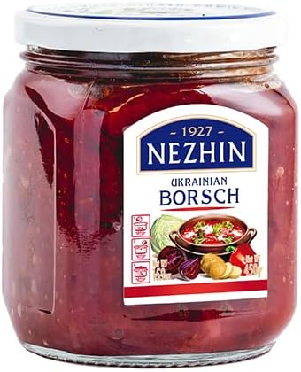 Amazon.com : 2 Pack Nizhyn Ukrainian Borsch GMO Free Glass Jar 15.9 OZ ...