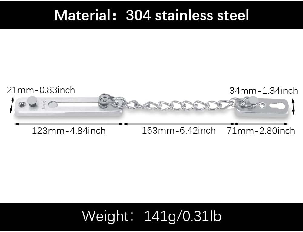 Door Chain Stainless Steel Security Chain Lock, Sliver Door Chains ...