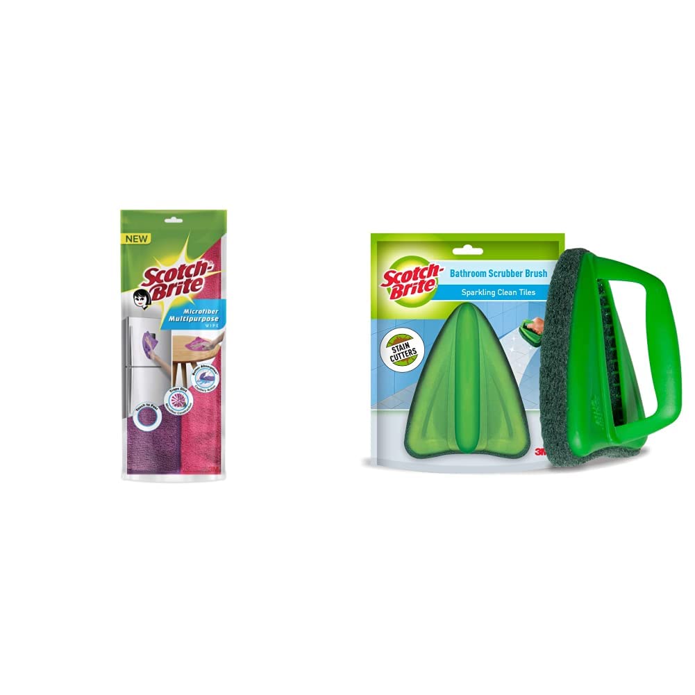 Scotch-Brite Microfiber Wipe (Pink & Purple, Pack of 2) & Scotch-Brite ...