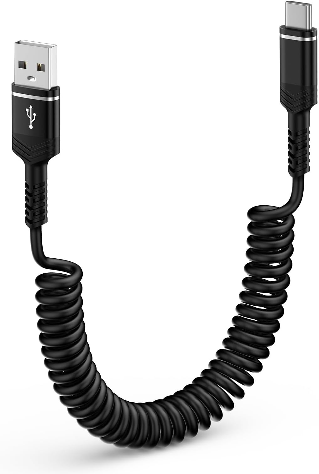 Amazon.com: USB Type C Coiled Cable Fast Charging (3FT/5FT), 2Pack ...