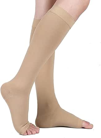 Open Toe Compression Socks, 20-30 mmHg Toeless Compression Stockings ...