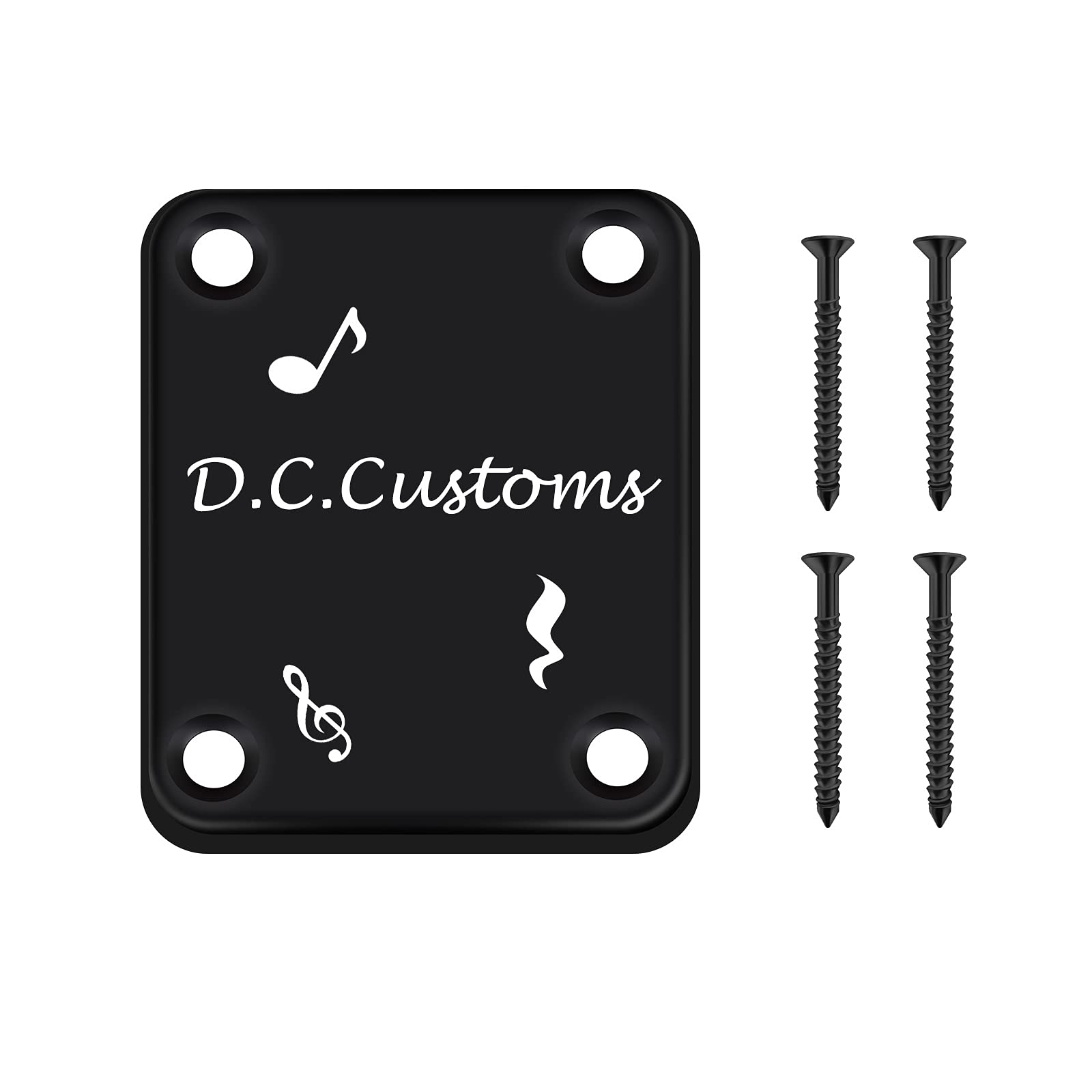 Amazon.com: NGTSFLY Custom Guitar Neck Plate Standard 4 Holes with ...