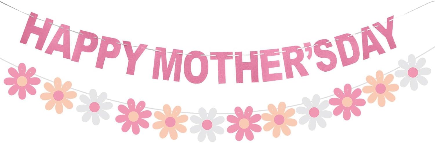 Amazon.com: We Mom Happy Mother's Day Banner Love you Mom Decoration ...