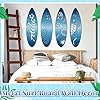 Amazon.com: Gisafai 4 Pieces Metal Surf Board Wall Decor Summer Metal ...