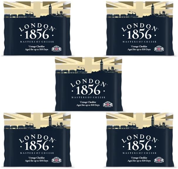 Amazon | 【新パッケージ】ワイクファームズ ロンドン1856 ヴィンテージ チェダー チーズ 200gx5 【New Package】Wyke Farms London 1856 ...