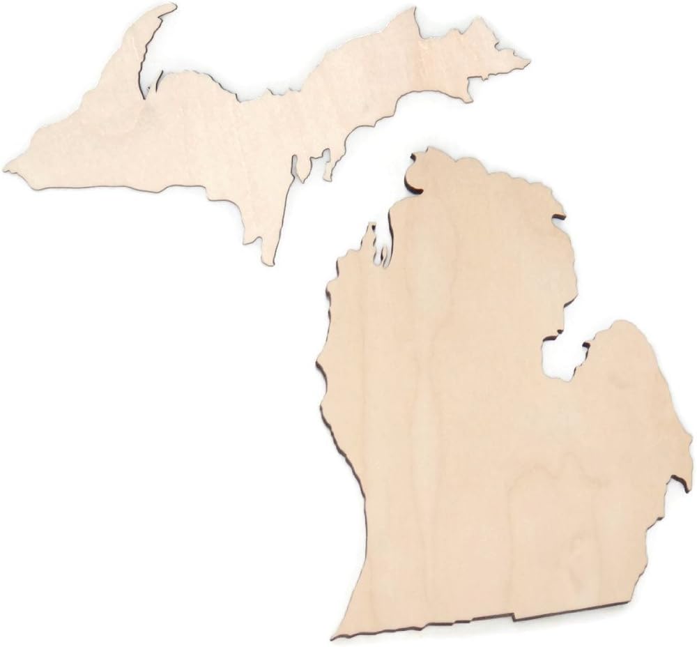 Amazon.com: Gocutouts Michigan State 12" Cutout Unfinished Michigan ...