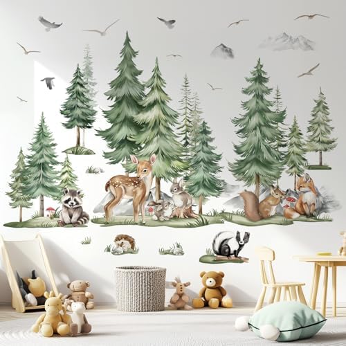 Amazon.com: Amaonm 4 Sheet of 12x36 inch Giant Mountain Forest Tree ...