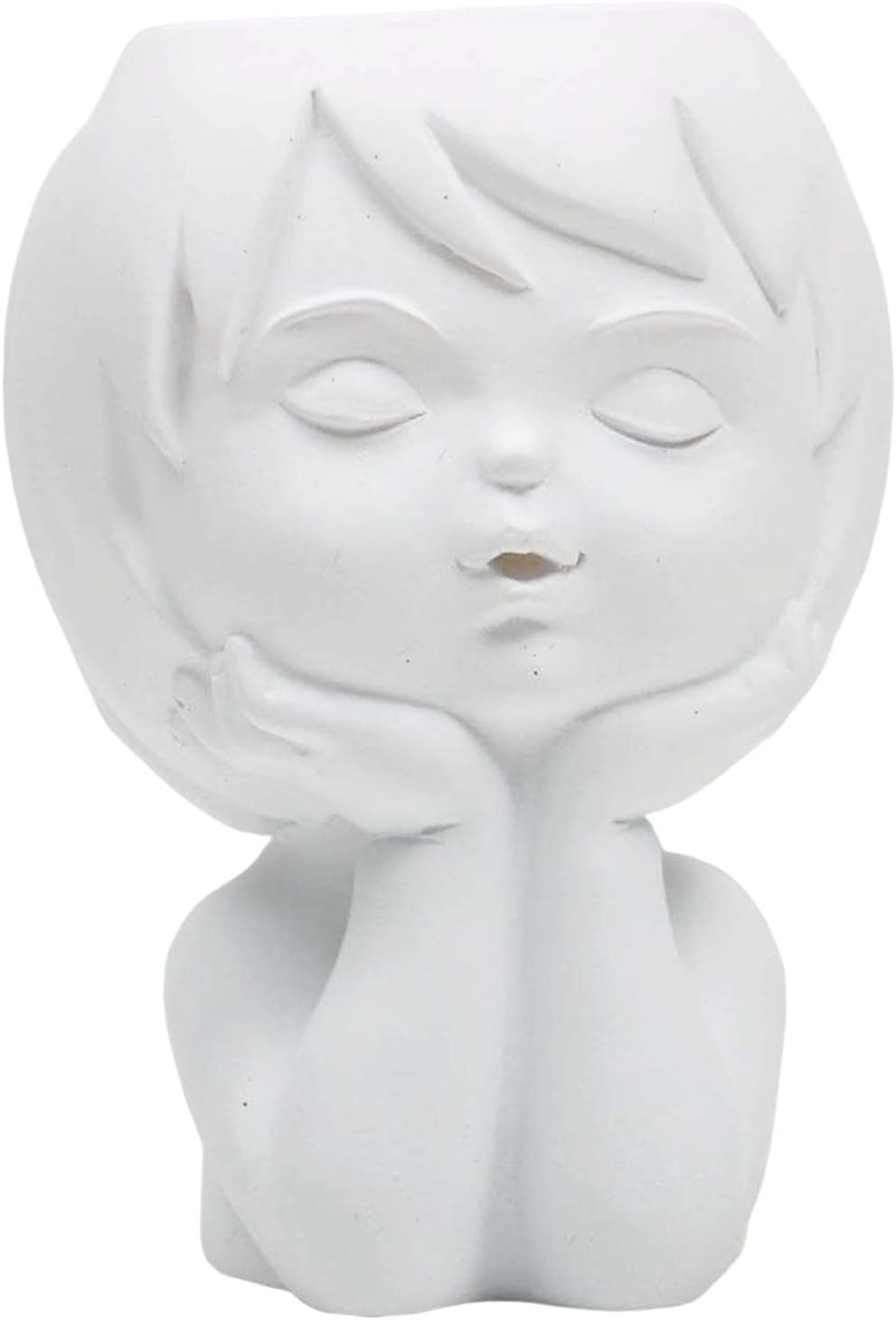 Amazon.com: Duiaynke Resin Flower Vase Girl Cheek Support Designs ...