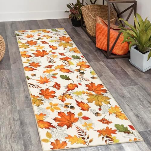 Amazon.com: SHACOS Fall Runner Rug for Hallway 2x6 ft Orange Maple ...