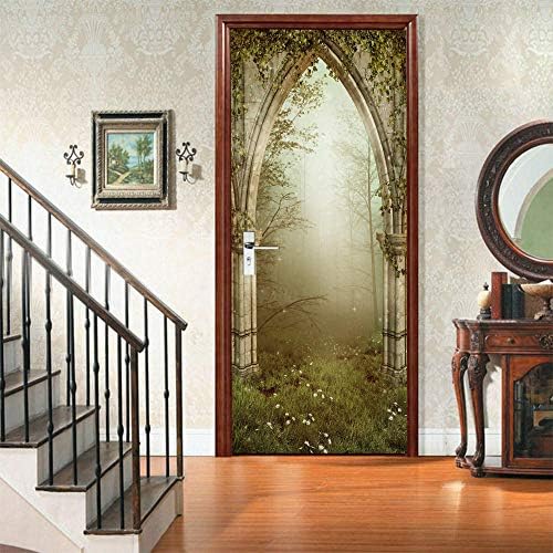 Amazon.com: REDAMANCY Nature Scenery Forest Peel and Stick Door ...