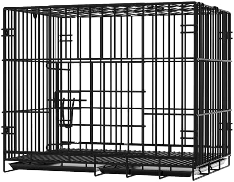 Amazon.com : GKYZBB Foldable Metal Dog Crate with Plastic Tray,24 inch ...