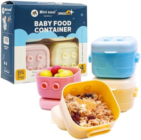 Buy MINI SOUL 4 Pcs Food Storage Container for Baby, Cover Lid ...