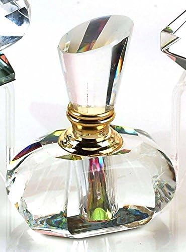Amazon.com: Clear K9 Crystal Oval Perfume Bottle with Slanted Cap ...