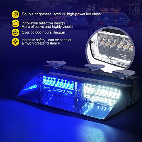 Snapklik.com : Xprite LED Dual Windshield Strobe Flashing Lights w ...