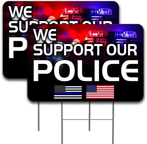 Amazon.com : We Support Our Police 2 Pack Yard Signs 16" x 24" - Double ...