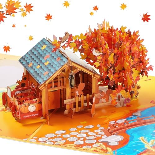 Amazon.com: Teling 3D Fall Thanksgiving Pop up Card Thank You Greeting ...