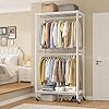 REIBII Clothes Rack, Clothes Rail, 200 CM Tall Heavy Duty Clothes Rail ...