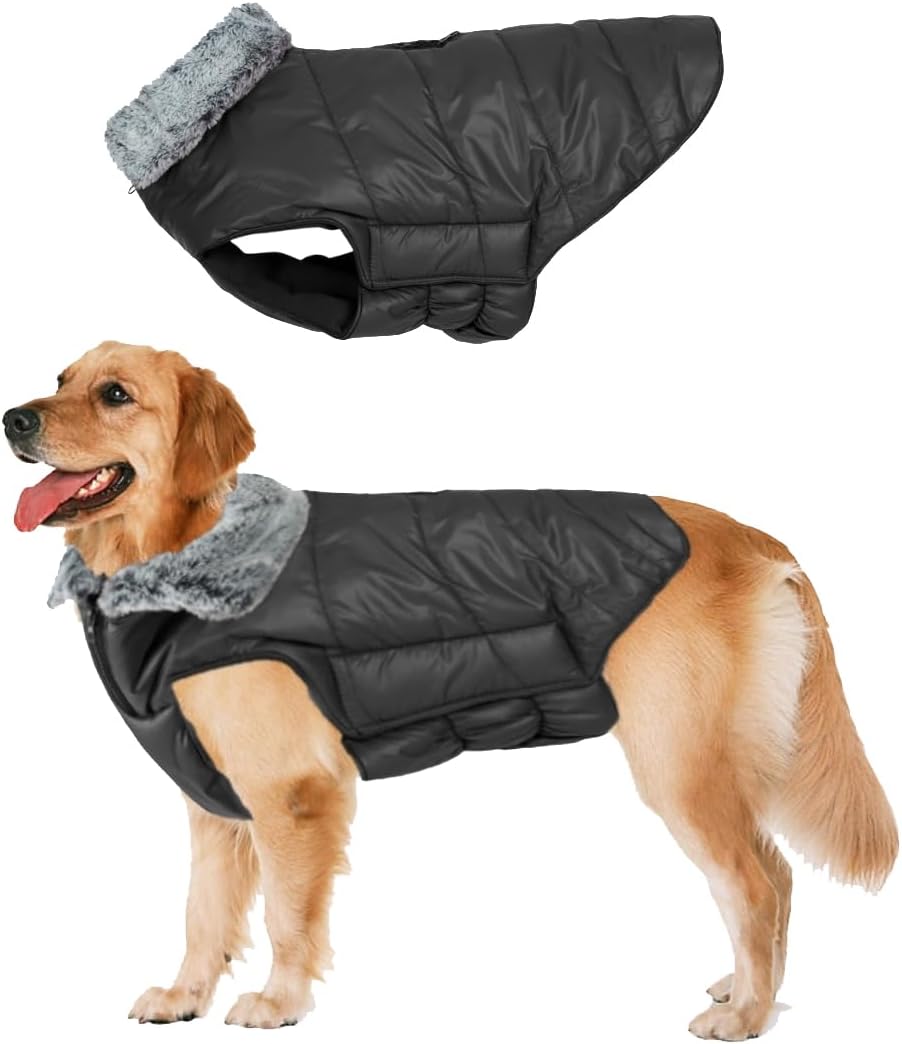 Western Era Windproof Winter Fur Coat for Dogs, Waterproof Jacket, Warm ...