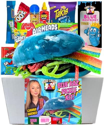 Amazon.com : Blue Raspberry Pickle Kit-Gift Box-Tiktok Candy Trend Item ...