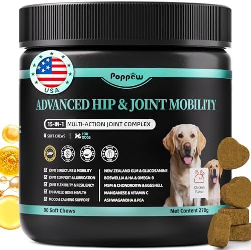 Amazon.com : POPPAW Advanced Dog Joint Supplement – 15-in-1 Glucosamine ...