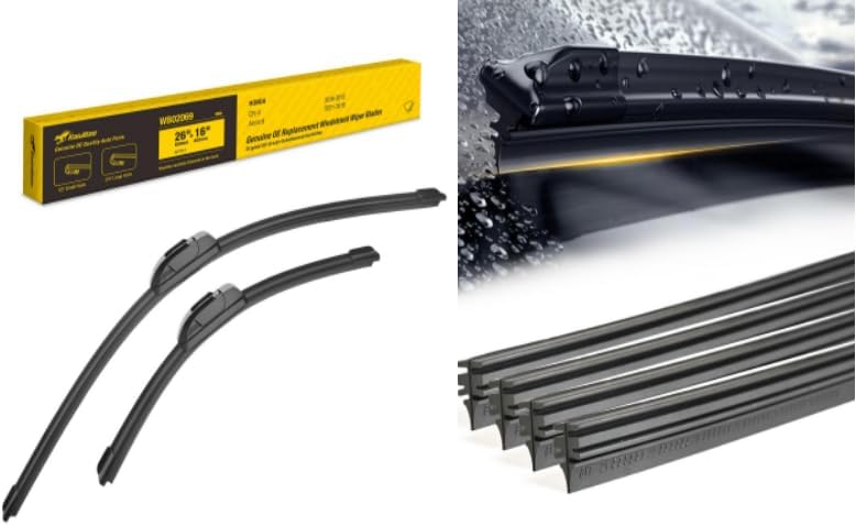 Amazon.com: 26" & 16" Wiper Blade & 4 Silicone Wiper Refill : Automotive