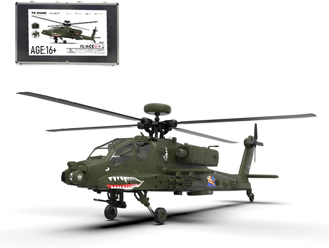 Amazon.com: KAROYD F11 AH64 RC 1/32 Helicopter, YU Xiang 2.4G 6CH Dual ...
