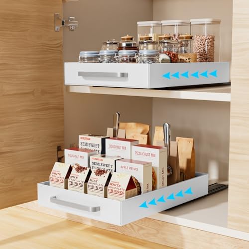 Amazon.com: ARSTPEOE 【2 Pack】 Pull Out Cabinet Organizer, 16“-Deep Pull ...